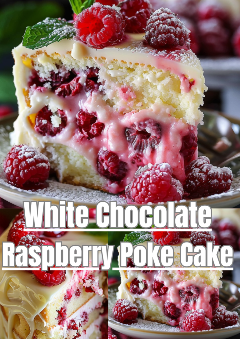 White Chocolate Raspberry Poke Cake - recipeshomely
