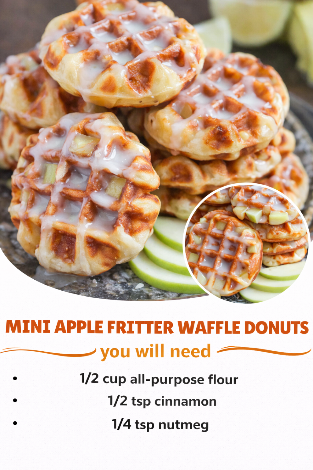 Mini Apple Fritter Waffle Donuts Recipe | Easy Breakfast Treat
