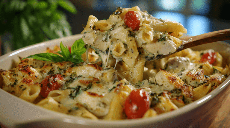 Creamy Pesto Chicken Pasta Bake – Easy Restaurant-Worthy